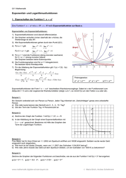Aufgaben zu Exponentialfunktionen