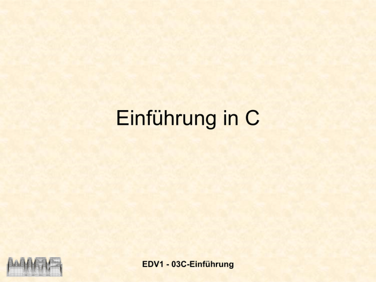 Einf hrung In C Einf hrung In C