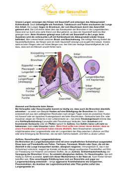 Gesunderhaltung und Krankheiten der Atemwege