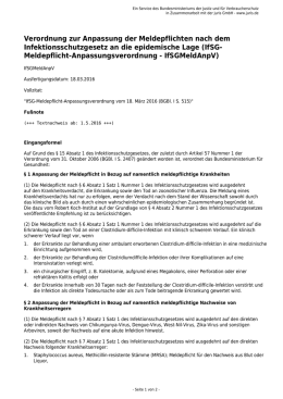 MELDEPFLICHT NACH INFEKTIONSSCHUTZGESETZ (IfSG)