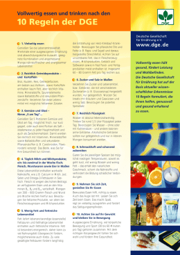 Vollwertig essen und trinken nach den 10 Regeln der DGE
