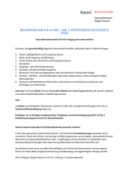 Muster-Belehrungsbogen gemäß § 43 IfSG Abs.1 Nr.1