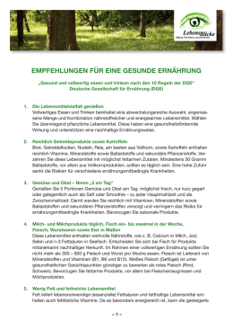 Vollwertig essen und trinken nach den 10 Regeln der DGE