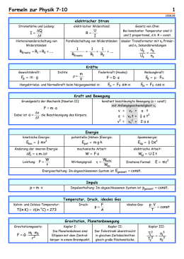 Formeln zur Physik 7–10 1 - Friedrich-Koenig