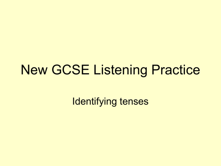 New GCSE Listening Practice New GCSE Listening Practice