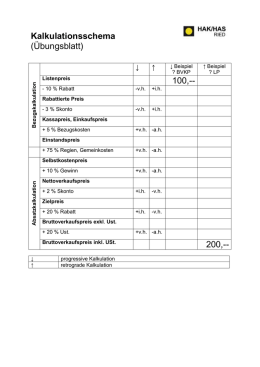 Kalkulationsschema - KV