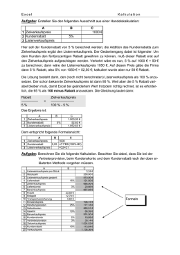 Aufgaben V: Handelskalkulation Aufgabe 1