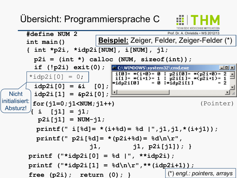 bersicht Programmiersprache C bersicht Programmiersprache C