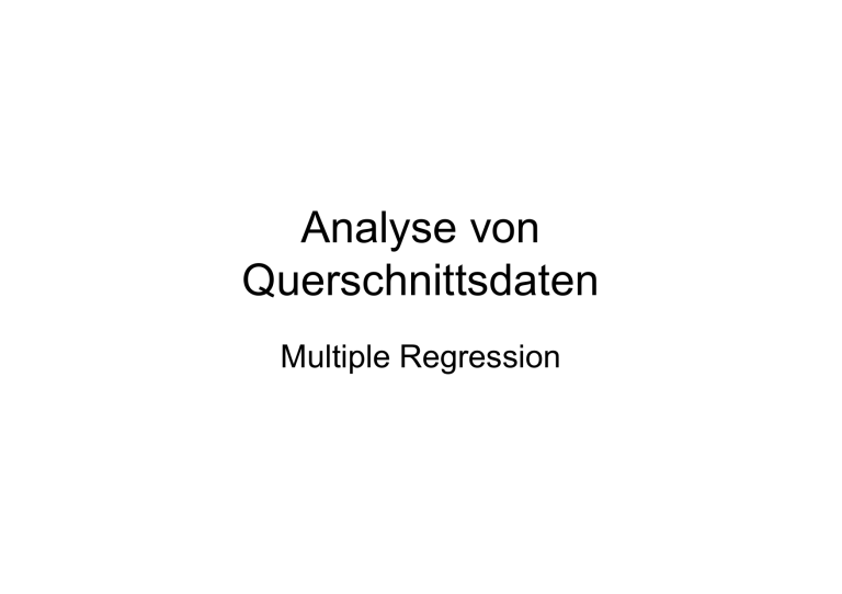 Multiple Regression